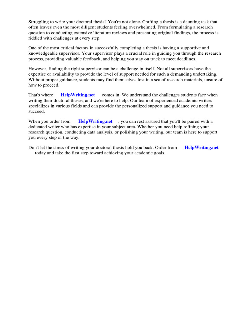 Doctoral Thesis Supervisor | PDF | Thesis