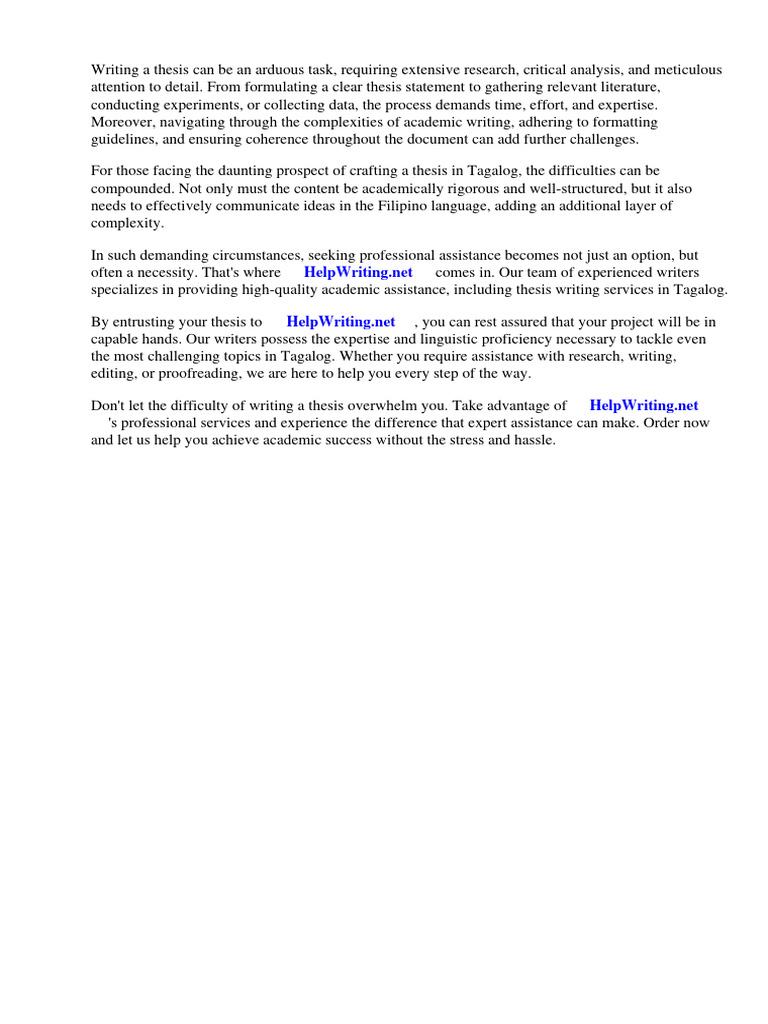 Sample NG Thesis Tagalog | Download Free PDF | Tagalog Language | Thesis