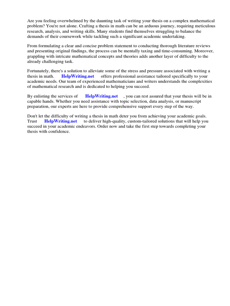 Sample Thesis Problem in Math | PDF | Thesis | Mathematics