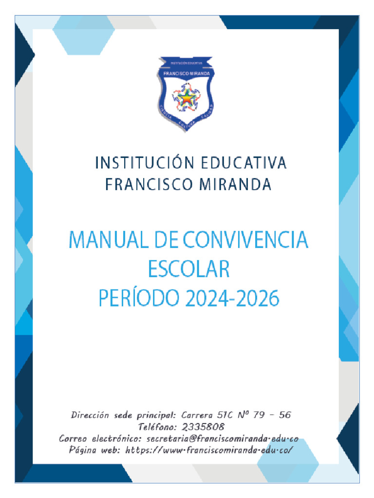Manual de Convivencia 2024 | PDF | Aprendizaje | Institución
