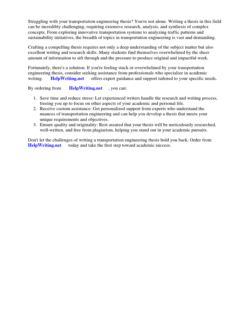 Transportation Engineering Thesis Ideas | Download Free PDF | Engineering | Transport