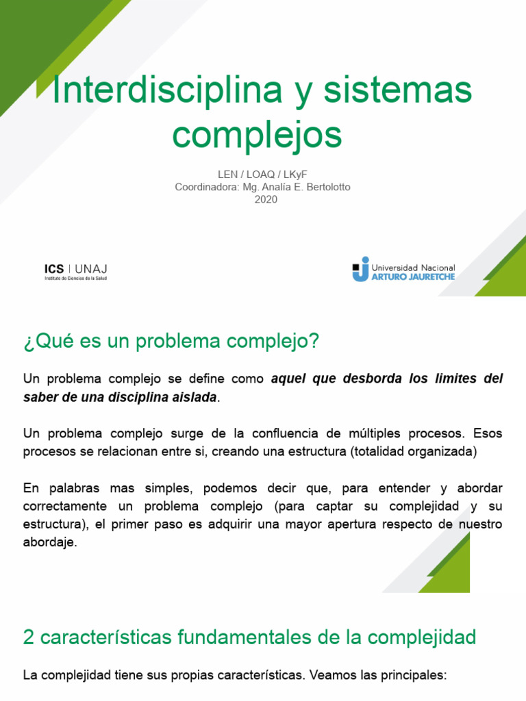 Interdisciplina y Sistemas Complejos (UNIDAD 4) | PDF | Complejidad | Science
