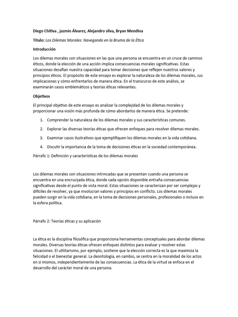 Dilemas Morales Pdf Etica De La Virtud Moralidad