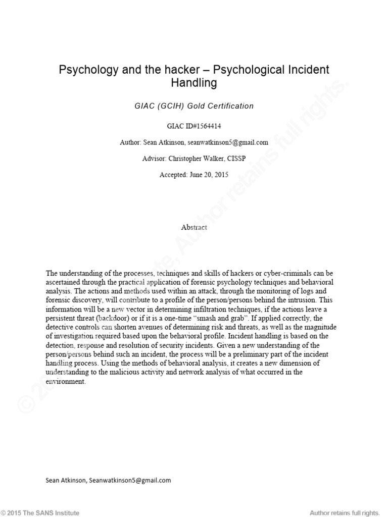 Cybersecurity Psychology Insights | PDF | Security | Computer Security