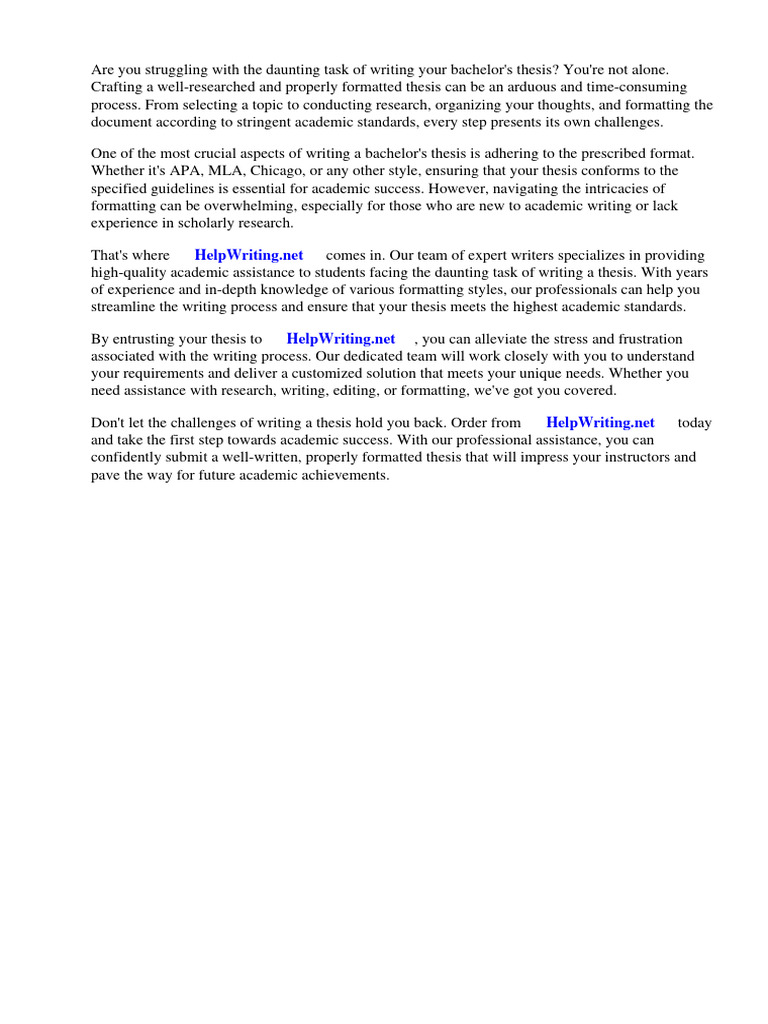 Bachelors Thesis Format | PDF | Thesis | Doctorate