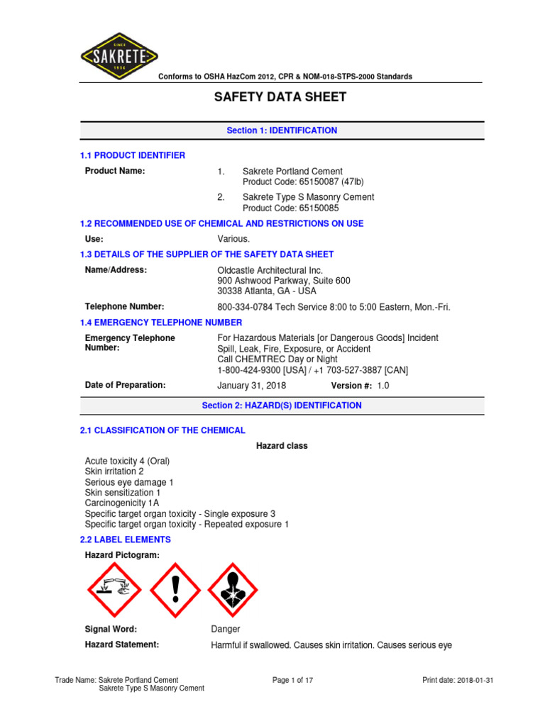 Portland Cement | PDF | Dangerous Goods | Carcinogen