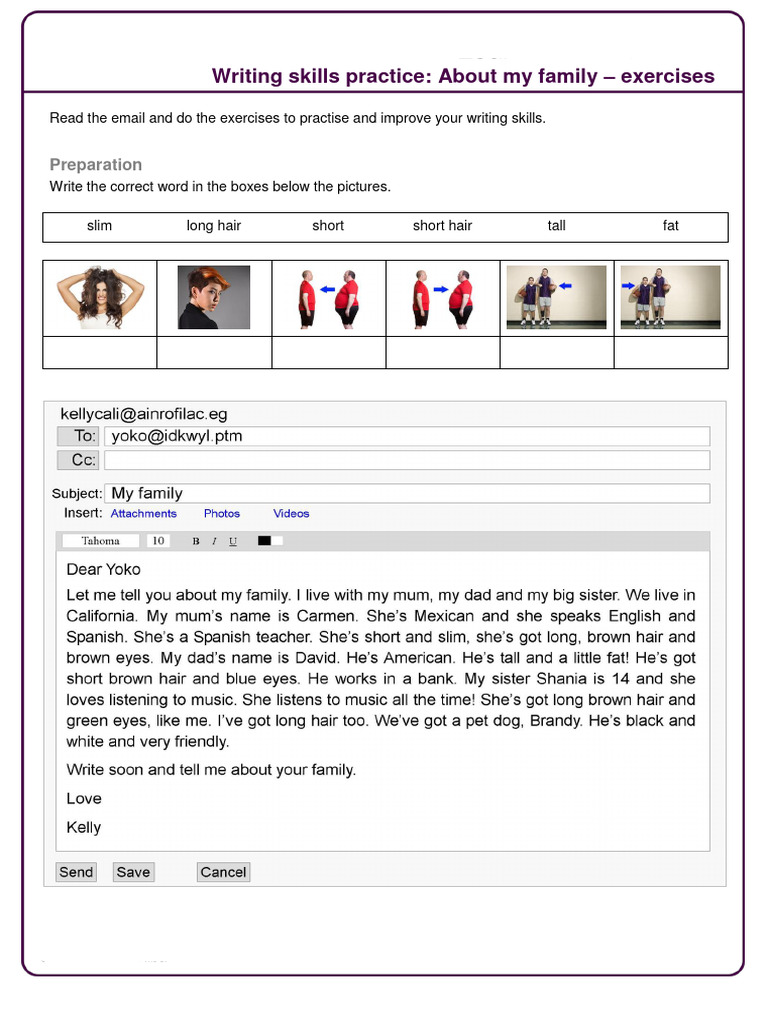 Writing Task-About My Family | PDF | Human Communication