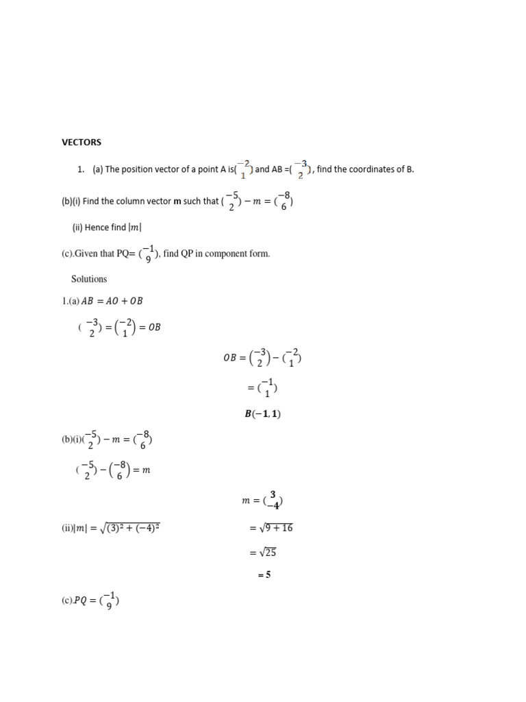 Vectors. | PDF | Euclidean Vector | Analytic Geometry