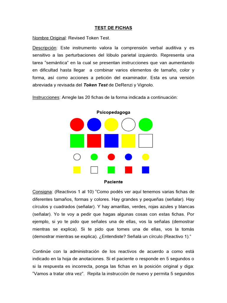 TEST DE FICHAS | PDF