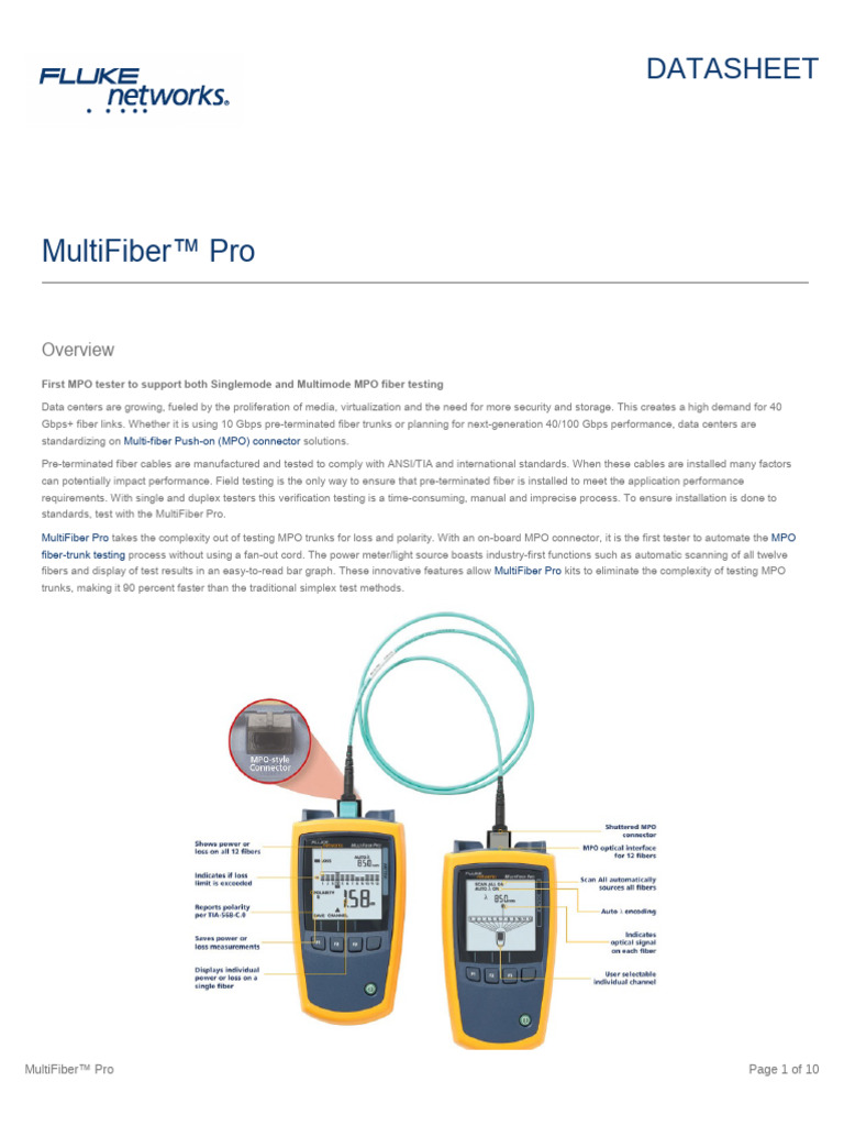 MultiFiber™ Pro-4213085D | PDF | Optical Fiber | Computing