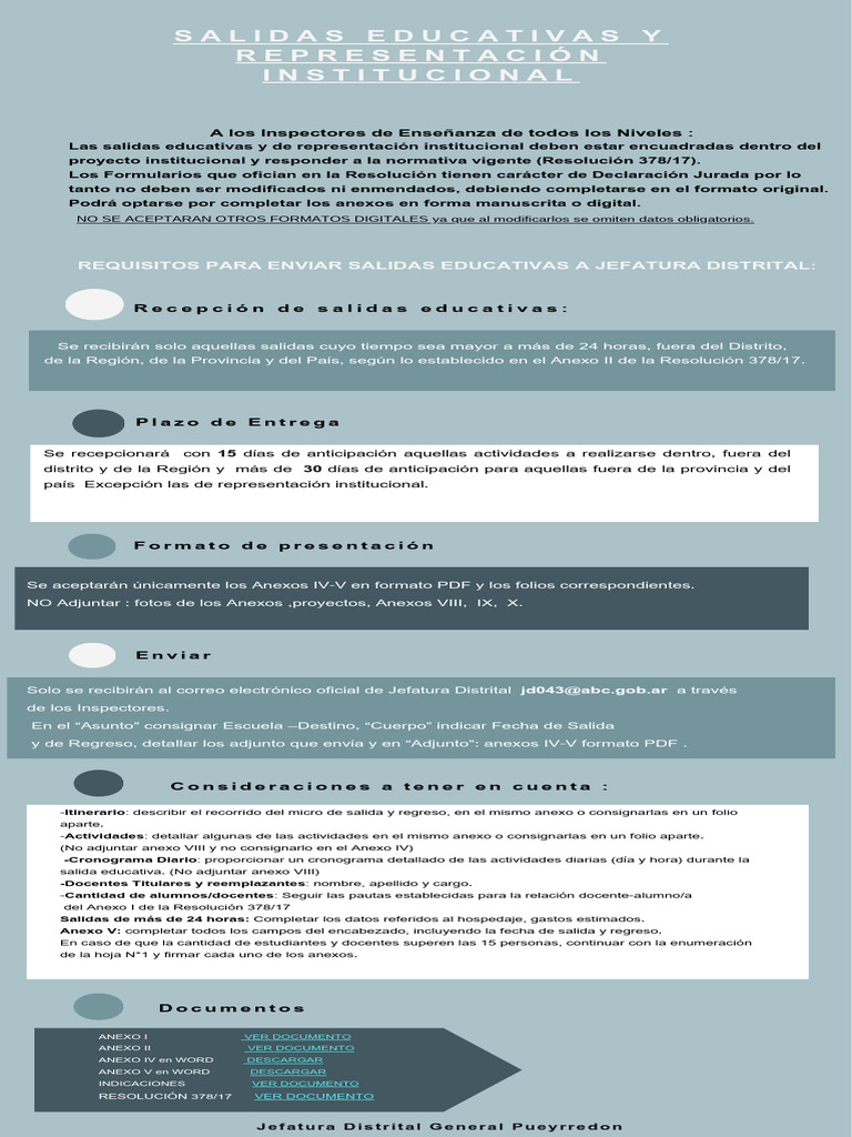Instructivo Salidas Educativas 2024 | PDF