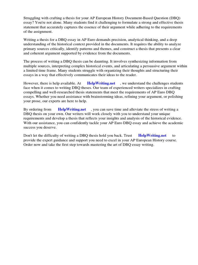 Crafting a DBQ Thesis for AP Euro | PDF | Essays | Thought