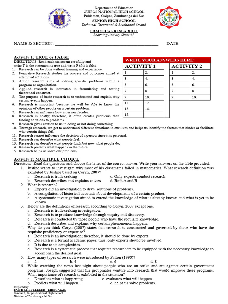 Practical Research 1 | PDF