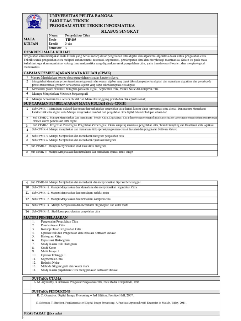 01B RPS Pengolahan Citra Ringkas | PDF