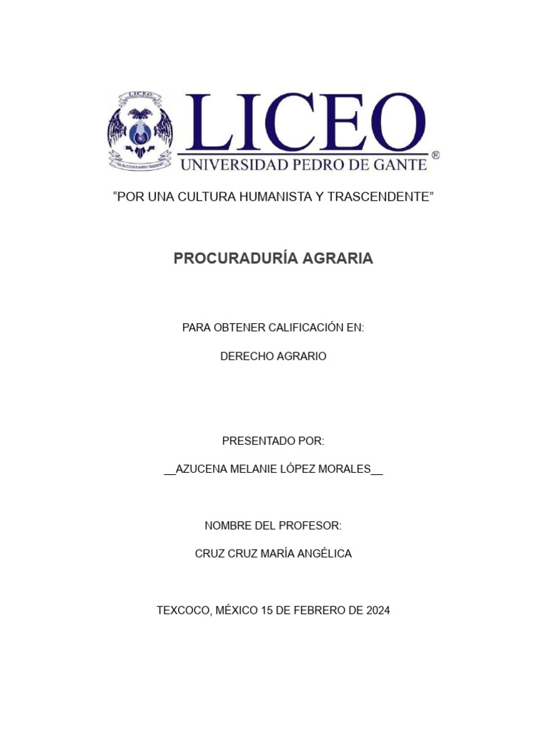 Funciones de la Procuraduría Agraria | PDF | Derecho
