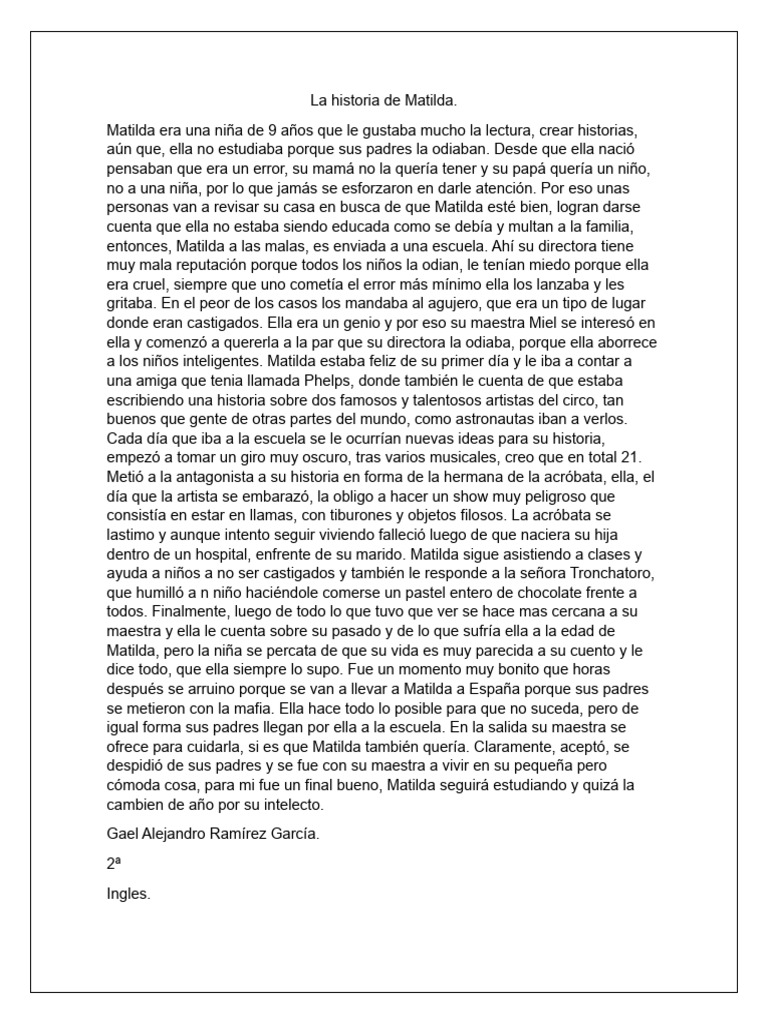 La Historia de Matilda | PDF