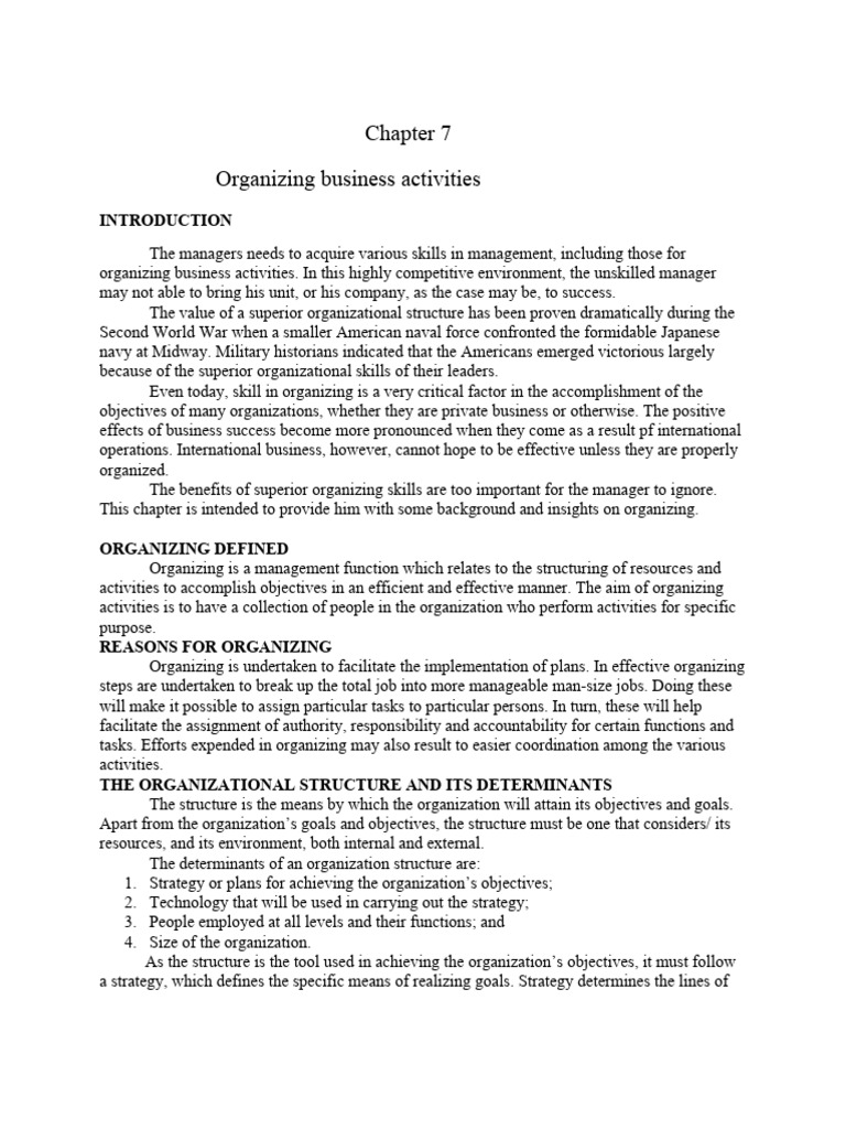 Chapter 7 Management | PDF | Organizational Structure | Business