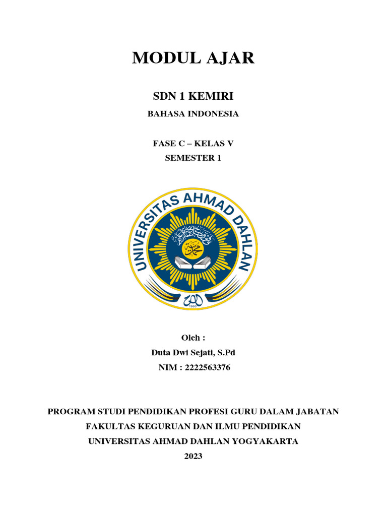 Revisi Modul Ajar Bahasa Indonesia-1 | PDF | Seni & Disiplin Bahasa | Sains & Matematika