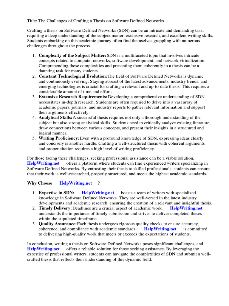 Thesis On Software Defined Networks | PDF | Computer Network | Malware Thesis On Software Defined Networks | PDF | Computer Network | Malware