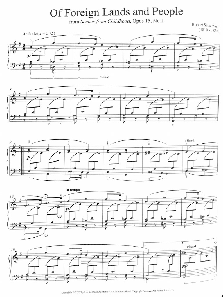 Of Foreign Lands and People by Schumann | PDF