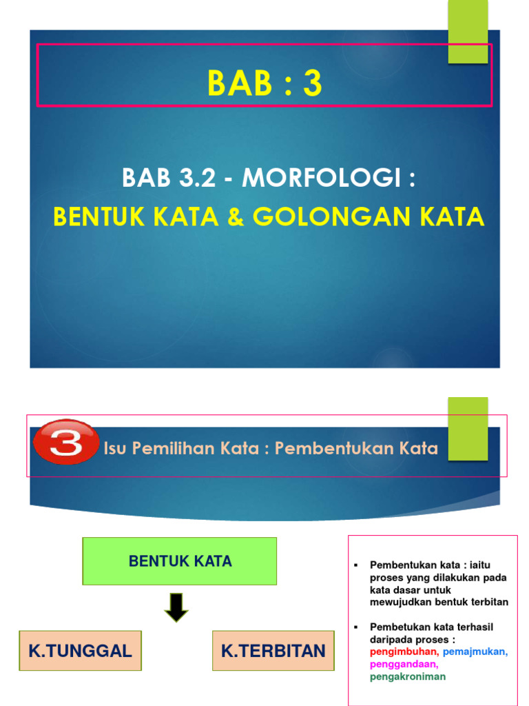 Morfologi: Bentuk dan Golongan Kata | PDF | Seni & Disiplin Bahasa