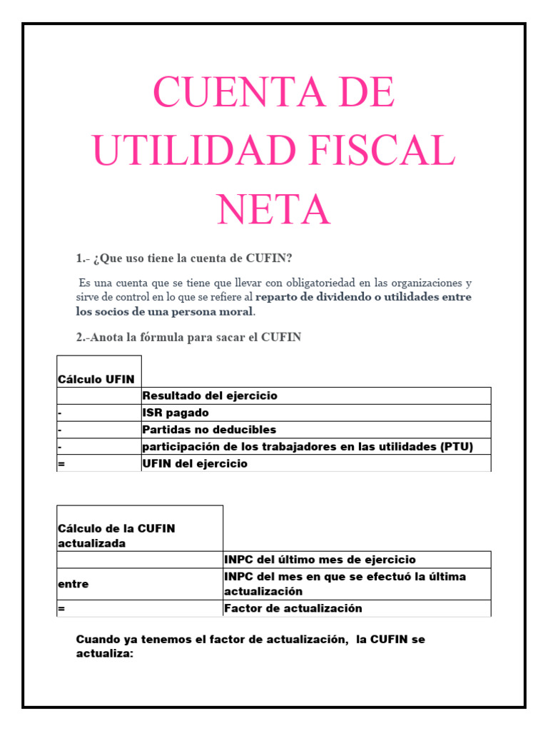 Cuenta de Utilidad Fiscal Neta | PDF | Compartir (Finanzas) | Bolsa