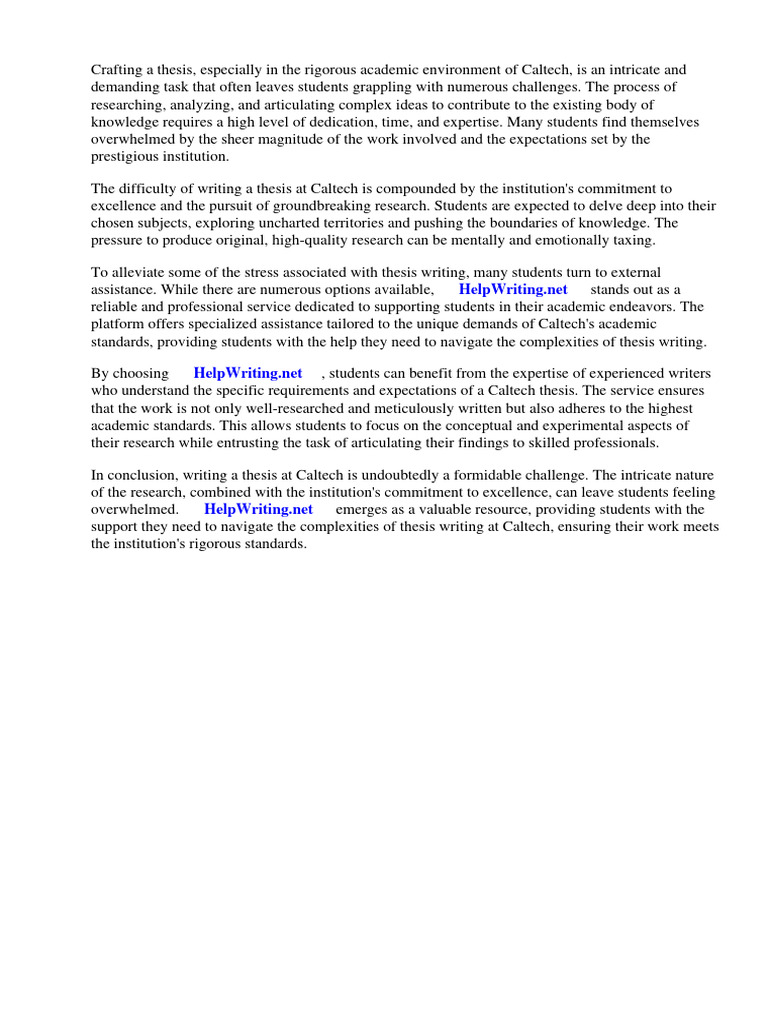 Thesis Caltech | PDF | Sat | Essays Thesis Caltech | PDF | Sat | Essays
