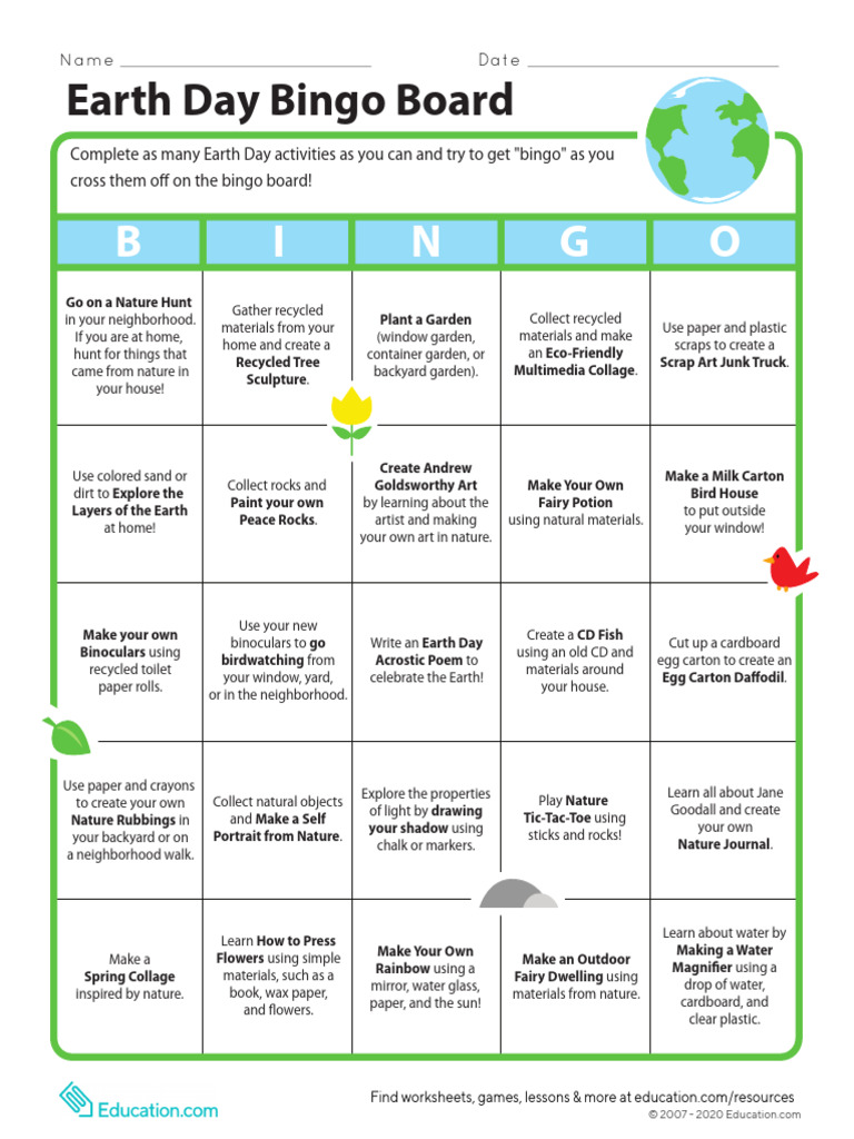 Earth Day Bingo Board | PDF