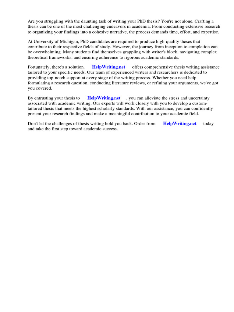 University of Michigan PHD Thesis Archive | PDF | Thesis | Essays