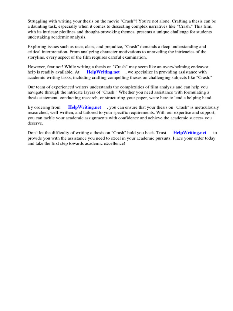 Thesis Movie Crash | PDF | Racism | Discrimination & Race Relations
