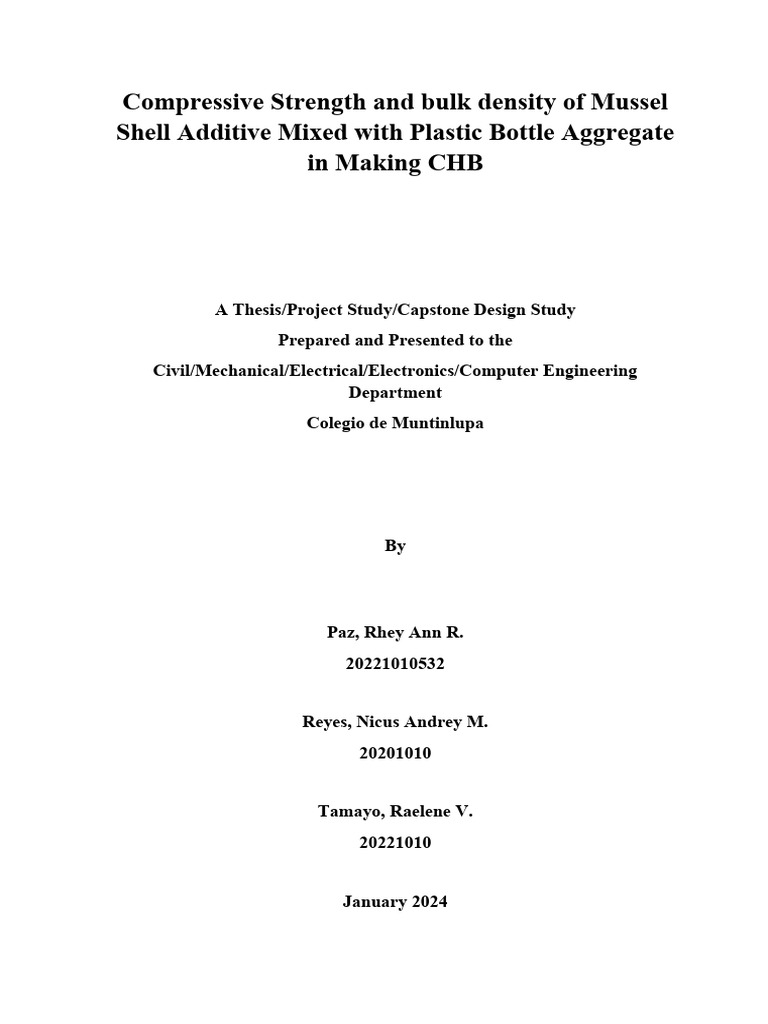 Compressive Strength and Bulk Density of Mussel Shell Additive Mixed ...