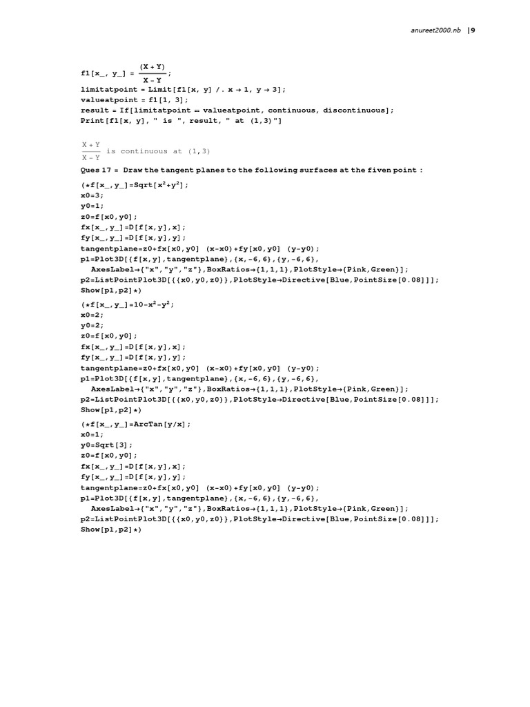 Mathematica Practical File 3-5 | PDF Mathematica Practical File 3-5 | PDF