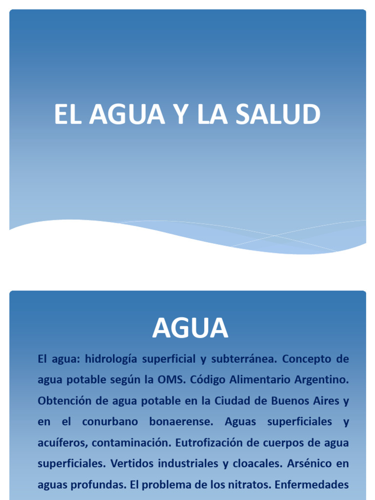 Agua y Salud: Calidad y Contaminación | PDF | Agua | Agua potable
