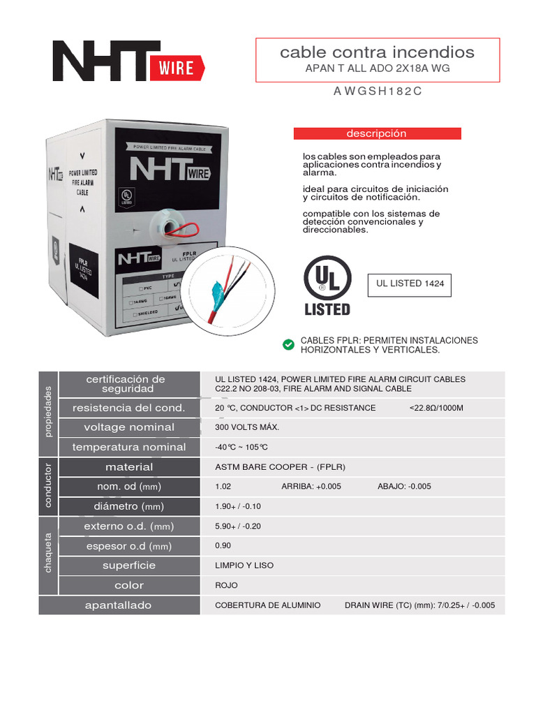 NHT 2X18 Apantallado | PDF | Ingenieria Eléctrica | Bienes manufacturados