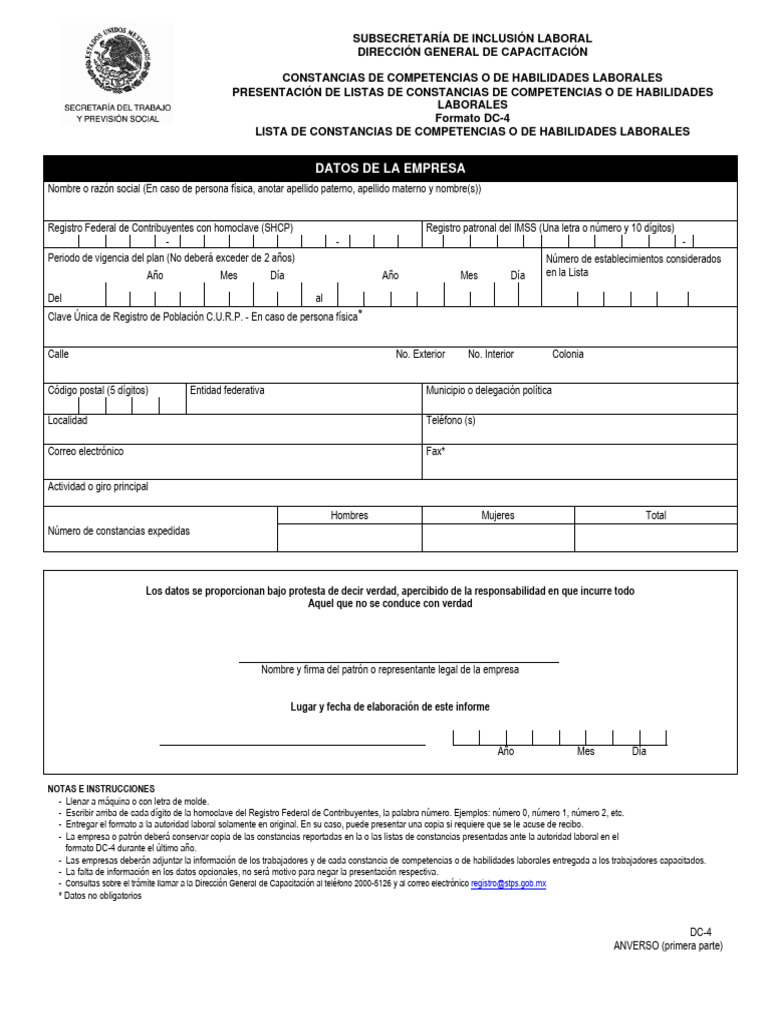 Formato DC-4 | Descargar gratis PDF | Titulo academico