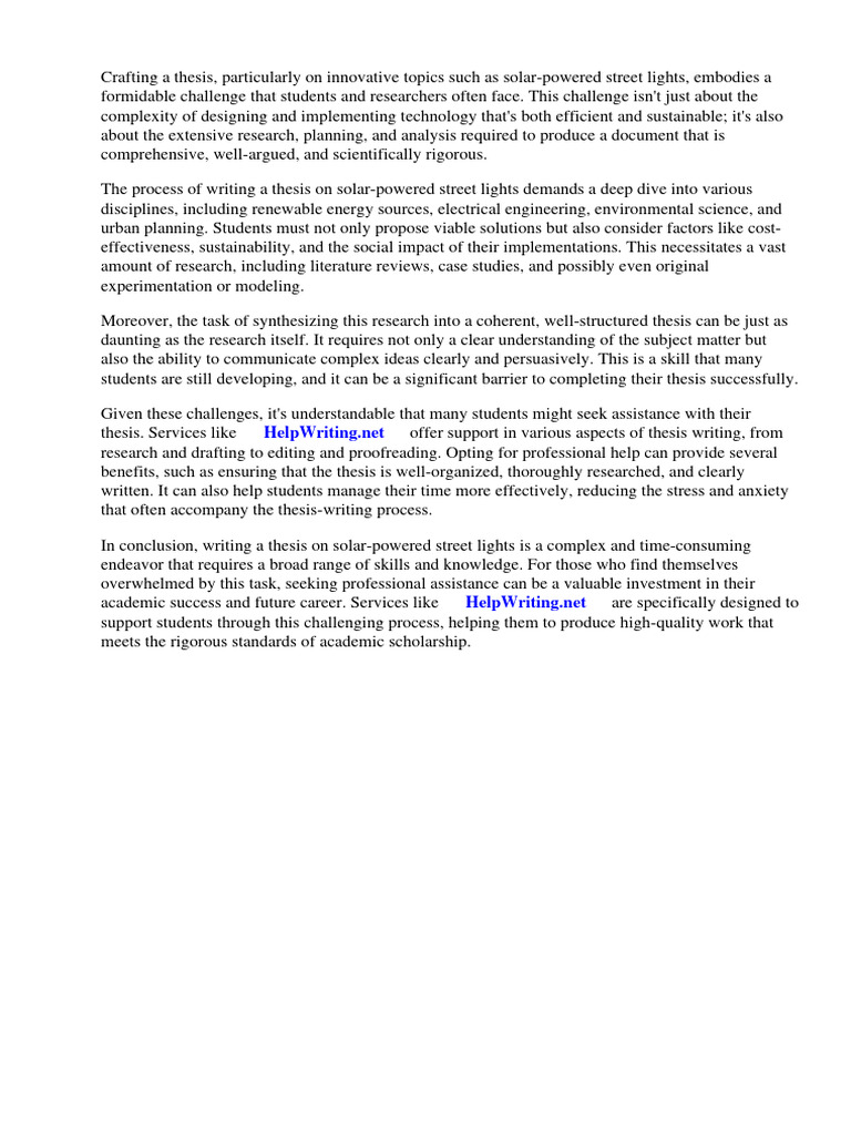 Solar Powered Street Lights Thesis | PDF | Solar Power | Lighting