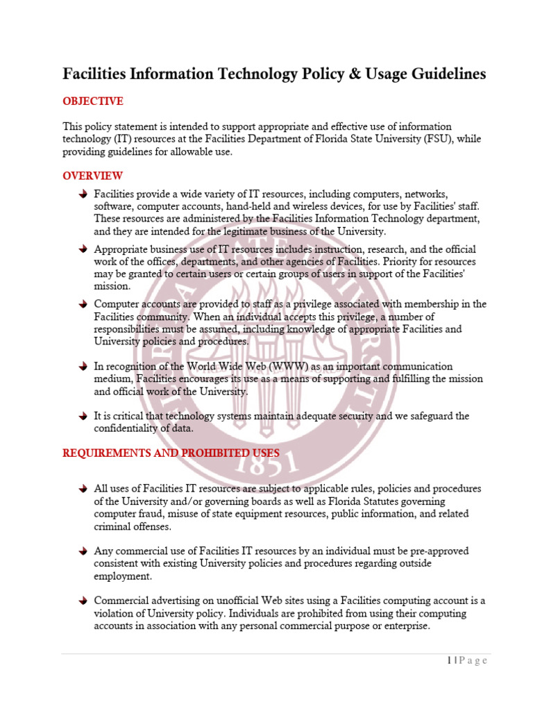 FSU Computer - Policies | PDF | Computer File | Computer Network