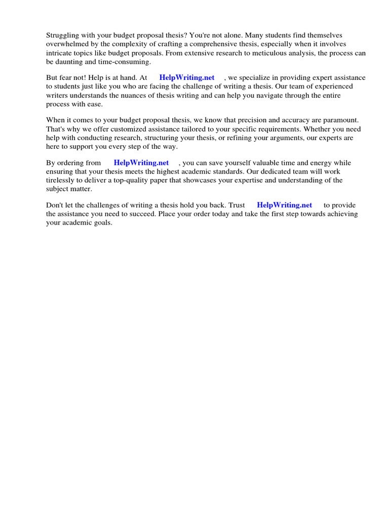Budget Proposal Thesis Sample | PDF | Microsoft Excel | Thesis