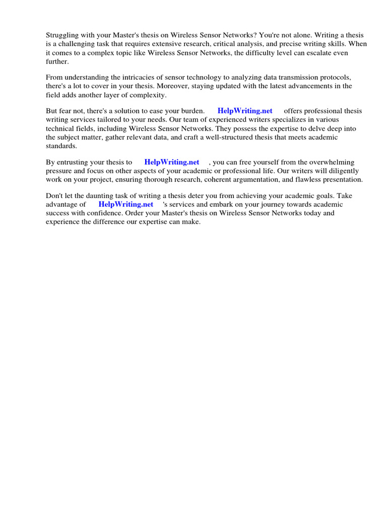 Master Thesis On Wireless Sensor Network | PDF | Wireless Sensor Network | Computer Network