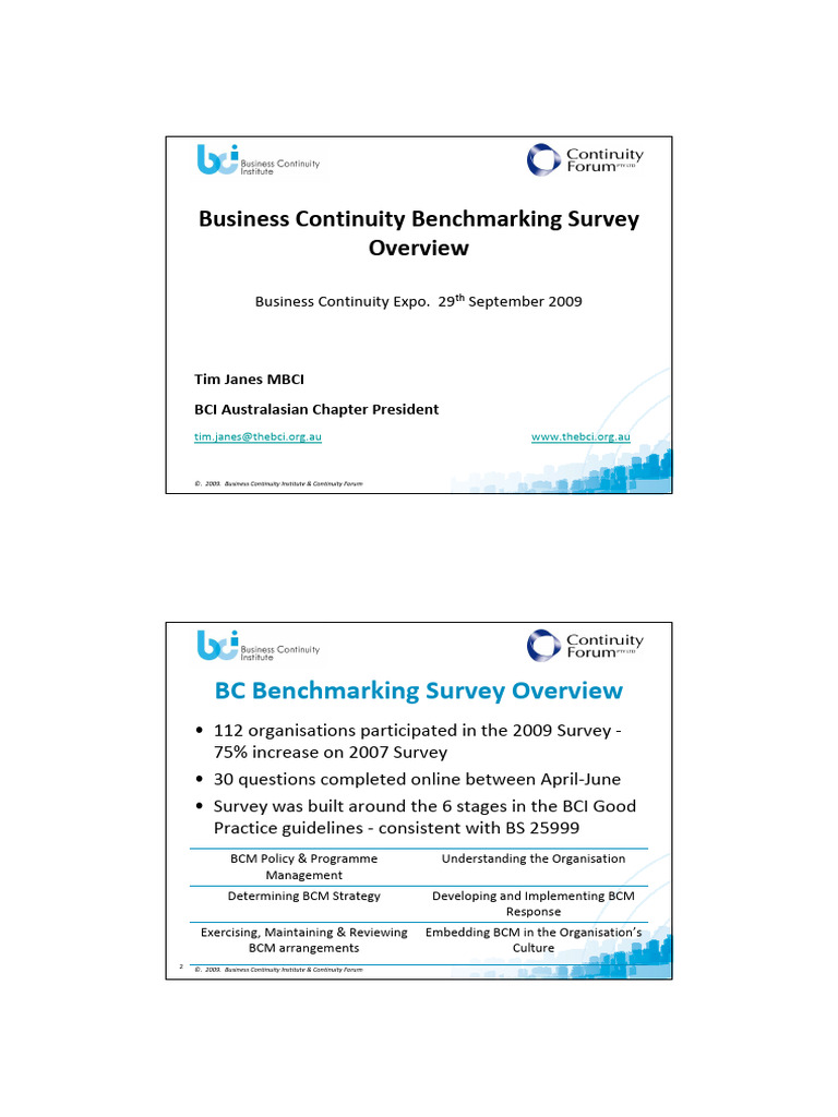 2009 CF-BCI Benchmarking Survey Presentation | PDF | Business