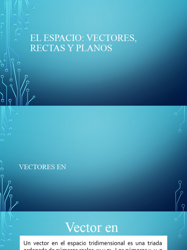 Vectores y Planos en el Espacio | PDF | Vector Euclidiano | Línea (geometría)