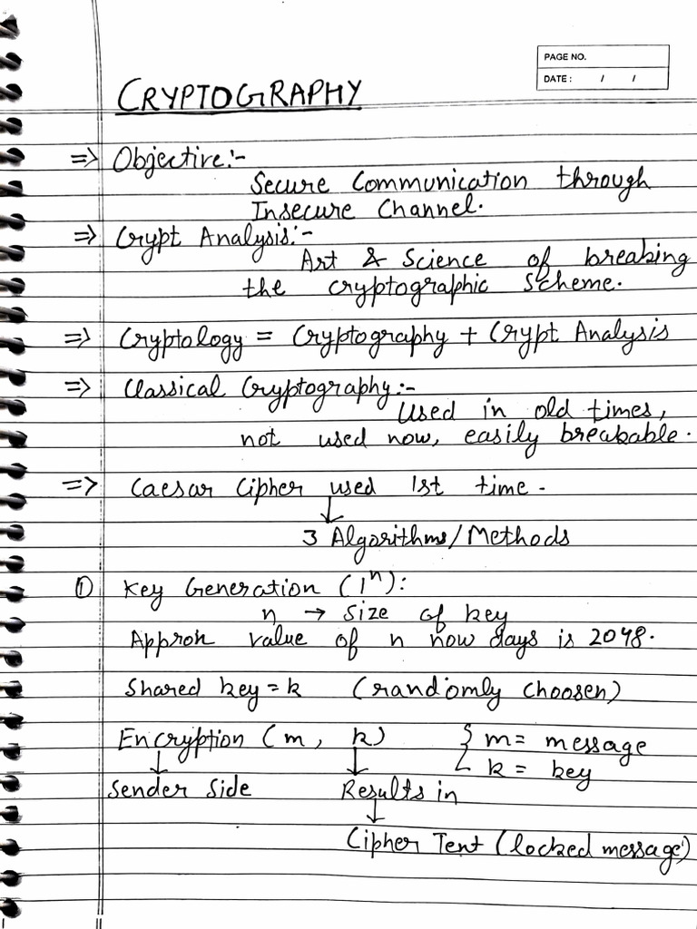 Cryptography Notes | PDF