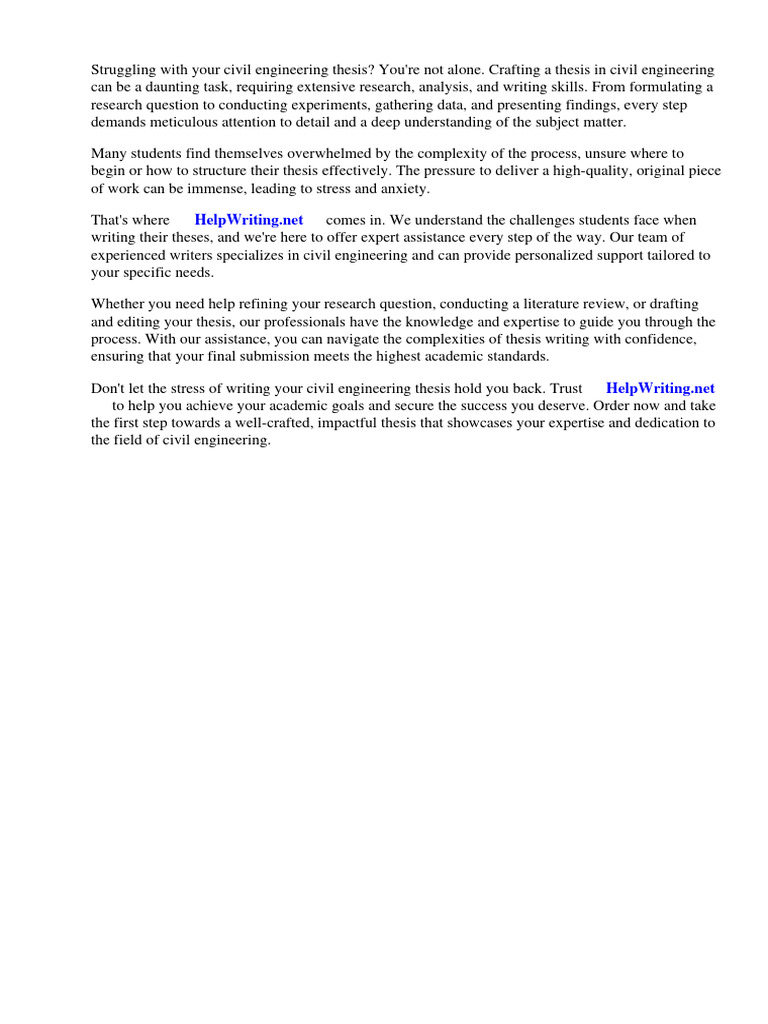 Civil Engineering Thesis Example Download | PDF | Concrete | Engineering