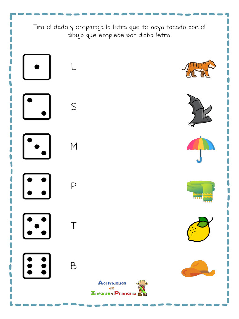 Juego de Dados y Letras para Niños | PDF