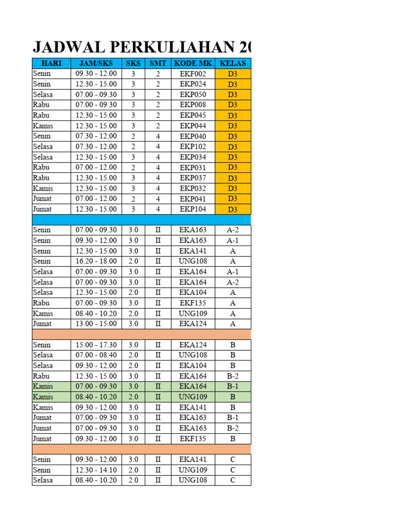 Jadwal Genap 2023-2024 (25.02.2024) | PDF