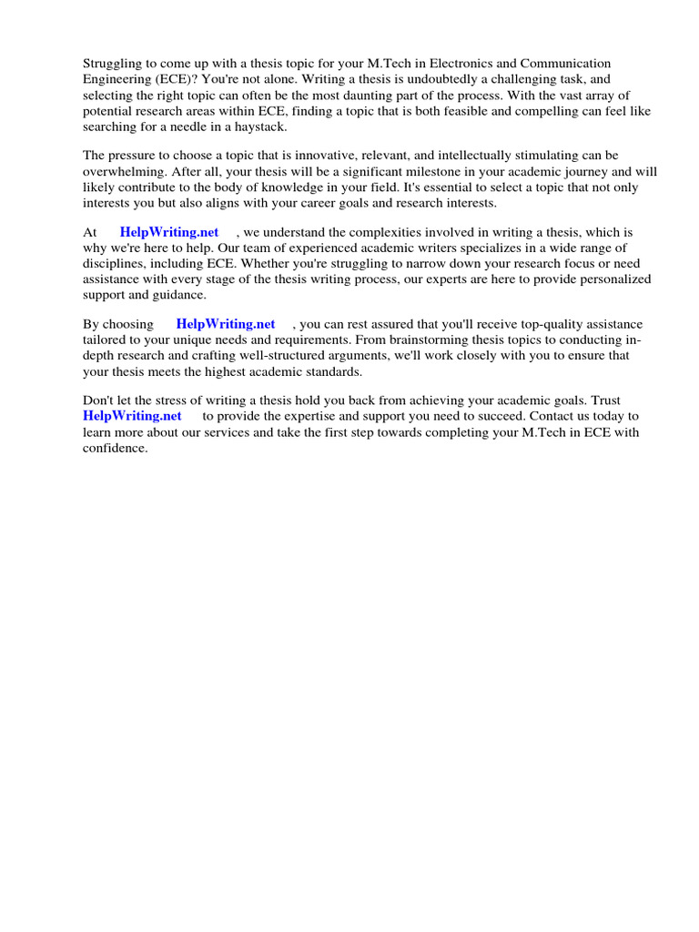 Thesis Topics For Mtech Ece | PDF | Computers | Technology & Engineering