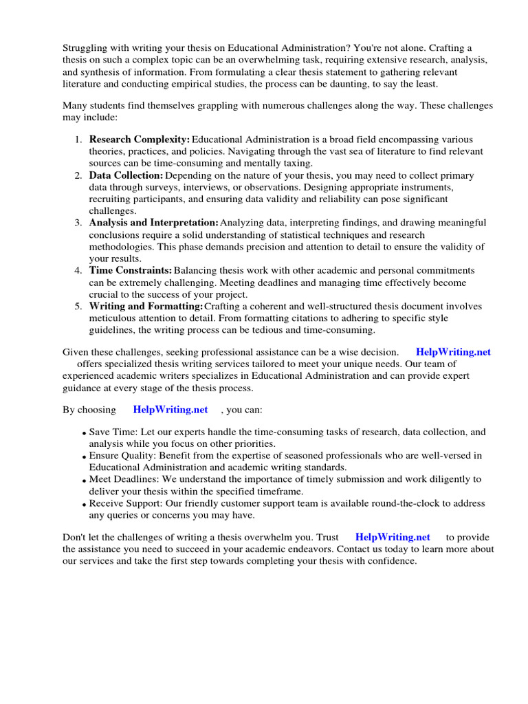 Thesis Educational Administration | PDF | Thesis | Doctor Of Philosophy