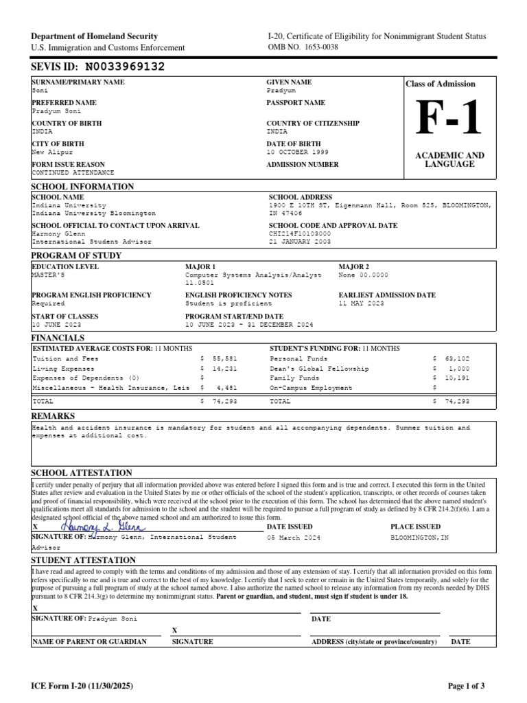 Sevis Id:: Department of Homeland Security | PDF | Travel Visa | The ...
