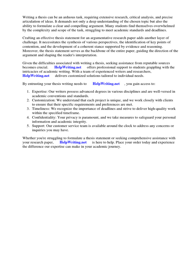 Argumentative Research Paper Thesis Statement Examples | PDF | Essays ...