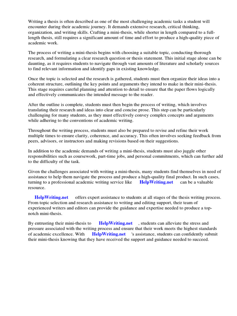 Mini Thesis Format | PDF | Educational Technology | Thesis